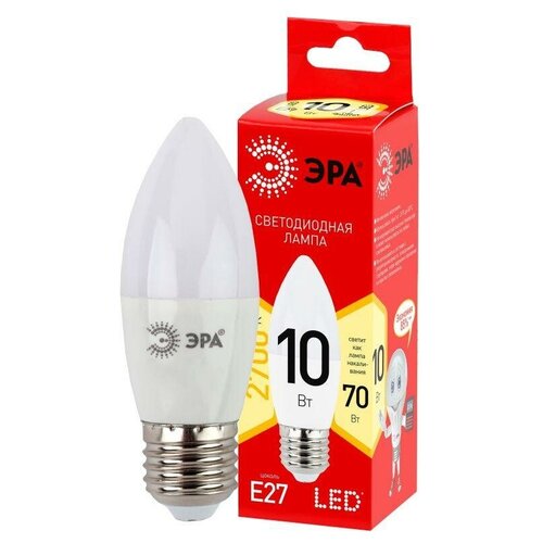 Лампа светодиодная LINE LED B35-10W-827-E27 R B35 10Вт свеча E27 тепл. бел. | код. Б0052377 | Эра (8шт. в упак.)