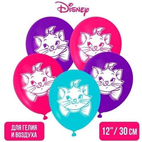 Disney Шар воздушный "С Днем рождения!", 12 дюйм, латексный, 5 штук, Коты Аристократы