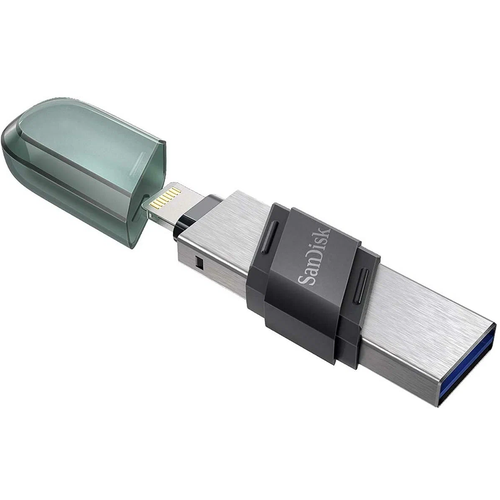 USB флешки SANDISK Флеш Диск Sandisk 32Gb iXpand Flip SDIX90N-32G-GN6NE USB3.1 зеленый/серебристый