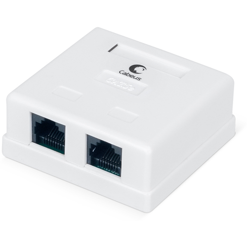 Cabeus WS-8P8C-Cat.5e-2 Розетка компьютерная RJ-45, категория 5e, двойная, внешняя, Dual IDC (WS-8P8C-Cat.5e-2)