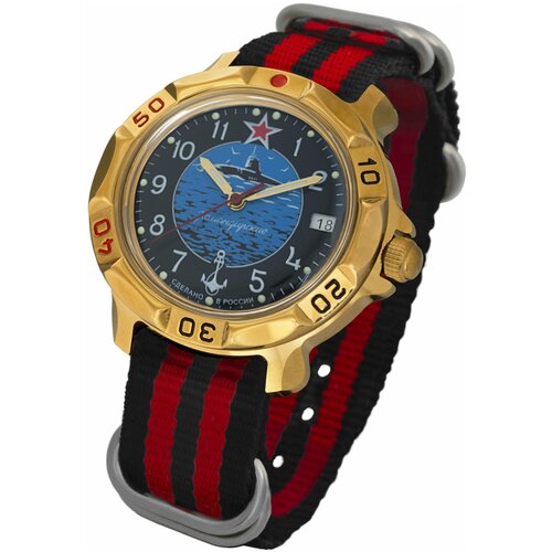 Наручные часы Восток Командирские механические Командирские 819163 black red, красный, черный