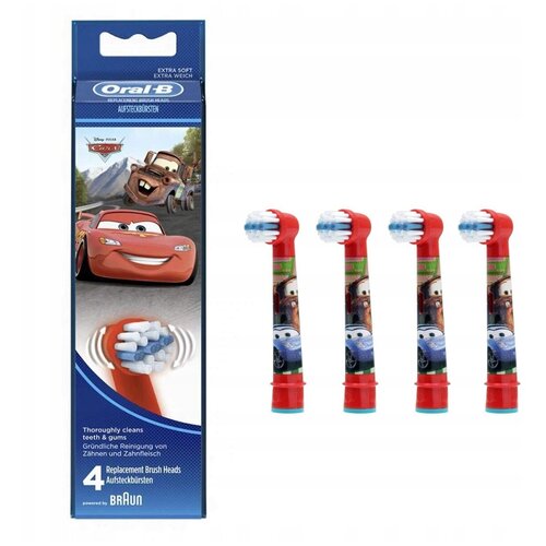 Набор насадок Oral-B Stages Kids Cars для  электрической щетки, красный, 4 шт.