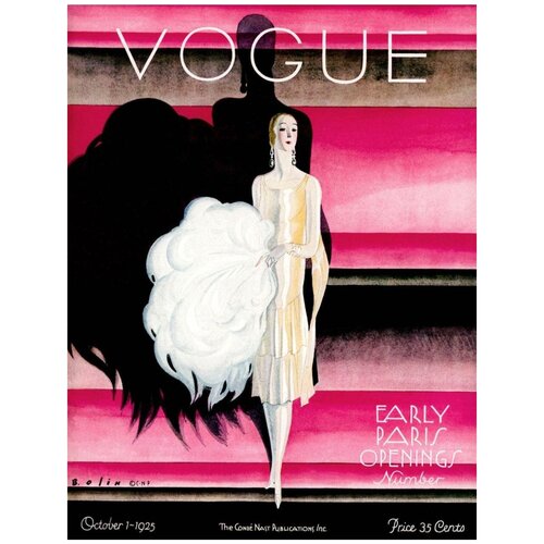 Постер / Плакат / Картина Vogue - Вечернее платье 40х50 см в раме