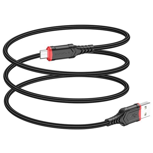 BOROFONE BX67 кабель для зарядки и передачи данных USB на Micro-USB, 1м, ток до 2.4A - черный