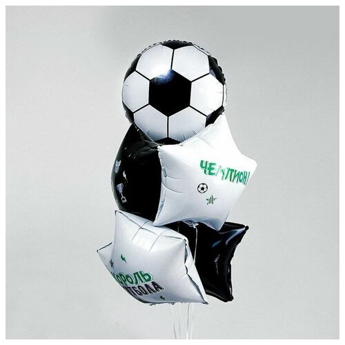 Фонтан из шаров "Футбол-2", для мальчика, латекс, фольга, 5 шт.