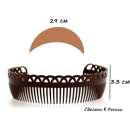 Гребень-ободок для волос, цвет коричневый