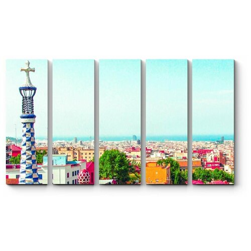 Модульная картина Потрясающий парк Гуэль, Барселона120x72