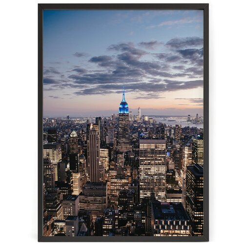 Фото-постер на стену с изображением небоскреба Эмпайр-стейт-билдинг в Нью-Йорке 50 x 40 см в тубусе
