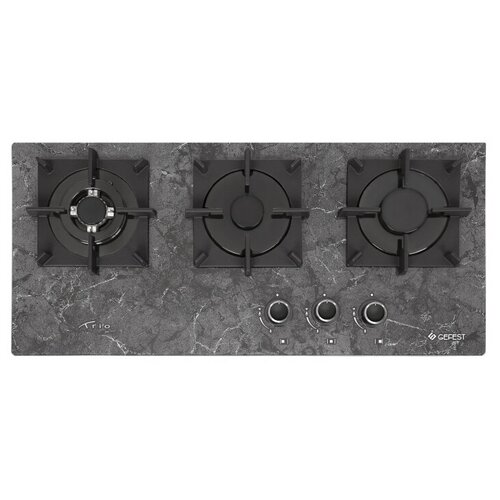 Газовая варочная панель GEFEST ПВГ 2150-01, цвет панели черный мрамор, цвет рамки черный