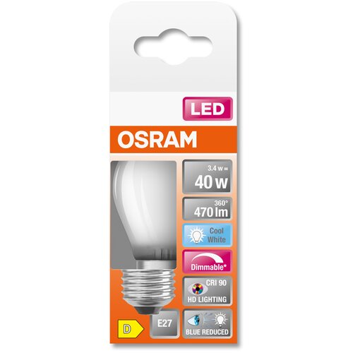 LED SUPERSTAR+ CL P GL FR 40 dim 3,4W/940 E27 Ra90 - LED лампа OSRAM