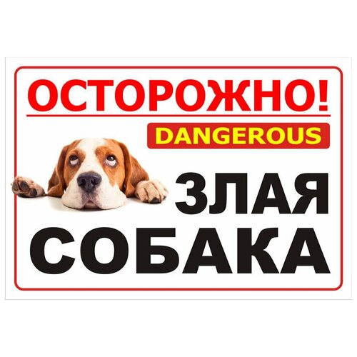 Осторожно злая собака - табличка