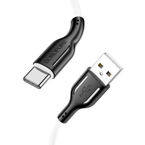 Кабель Borofone BX63, Type-C - USB, 3 А, 1 м, TPE оплётка, белый