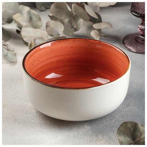 Салатник керамический "Сапфир", d=15,5 см, цвет оранжевый