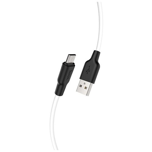 USB Hoco X21 Plus Silicon Micro (L=2м) черный с белым