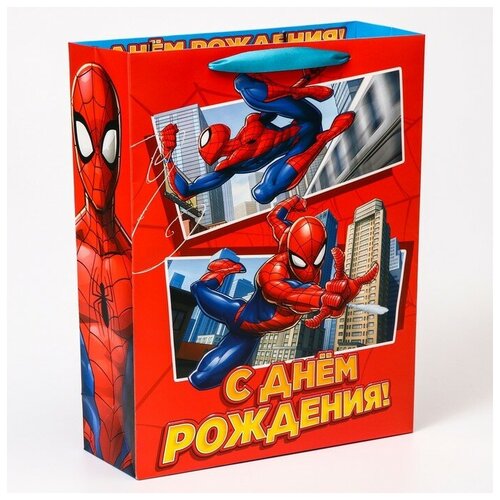 MARVEL Пакет подарочный "С днем рождения!", Человек-паук, 31х40х11,5 см