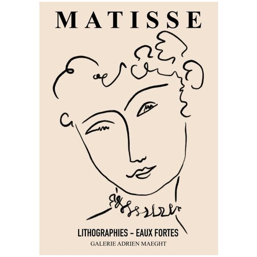 Постер / Плакат / Картина Анри Матисс - Подмигивающая девушка 50х70 см в раме