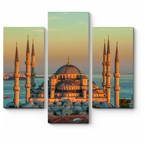 Модульная картина Голубая мечеть в закатных лучах, Стамбул 120x108