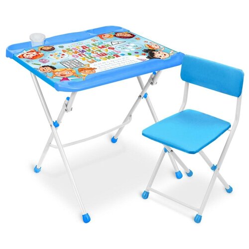 Комплект Nika стол + стул С азбукой в кругу друзей (КНД4П/1) 60x52 см голубой