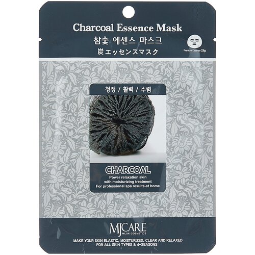 MIJIN Cosmetics тканевая маска MJ Care Charcoal Essence с древесным углем, 23 г