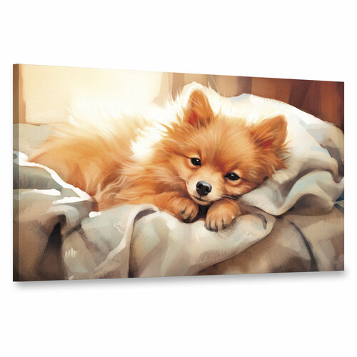 Интерьерная картина 100х60 "Шпиц любимая собака"