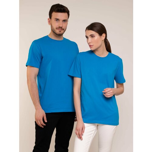 Футболка Uzcotton футболка мужская UZCOTTON однотонная базовая хлопковая, размер 48-50\L, голубой