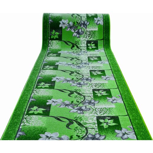 Дорожка ковровая 90*450 см на войлочной основе в светло-зеленых тонах