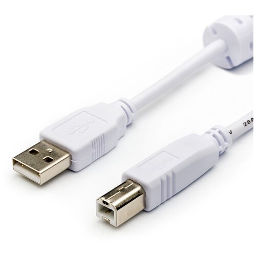 Atcom USB A - USB B (AT6152), 0.8 м, белый