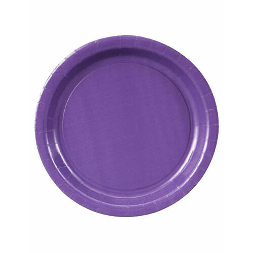 Тарелки бумажные для праздника, Фиолетовый, 17 см