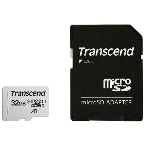 Карта памяти Transcend MicroSDHC 32Gb Class 10, UHS-I, SD adapter (TS32GUSD300S-A)
