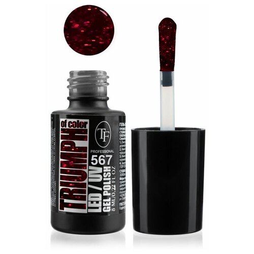 TF Cosmetics гель-лак для ногтей Triumph Of Color LED/UV, 8 мл, 35 г, красный