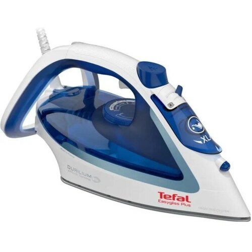 Утюг Tefal FV5736E0, 2500 Вт, эмалированная подошва, 45 г/мин, 270 мл, бело-синий