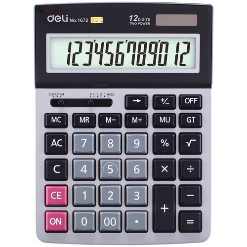 Калькулятор Deli настольный серебристый 12-разр.