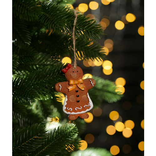 Новогоднее украшение подвеска на елку Пряник Девочка с бантиком