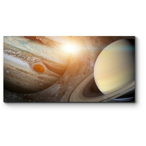 Модульная картина Кольца Сатурна 90x45