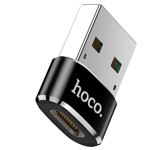 Переходник/адаптер Hoco UA6 USB Type-C - USB 2.0, 0.01 м, 1 шт., чёрный