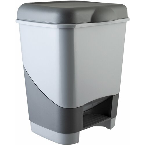 Ведро-контейнер Полимербыт 20 л с педалью, для мусора, 43х33х33 см, цвет серый/графит (434280165)