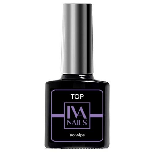 IVA Nails Верхнее покрытие Top No Wipe, прозрачный, 8 мл