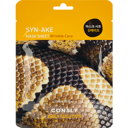 Тканевая маска CONSLY Syn-Ake с пептидом Syn-Ake (змеиным пептидом) питающая и увлажняющая, 25 мл