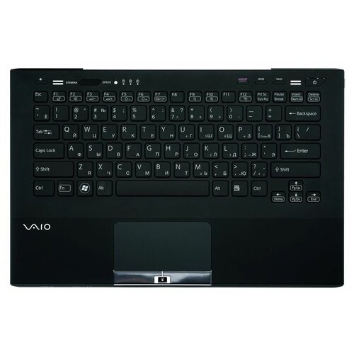Клавиатура для ноутбуков Sony VPC-SA (With Touch PAD, For Fingerprint) Backlit, RU, Black, Black key