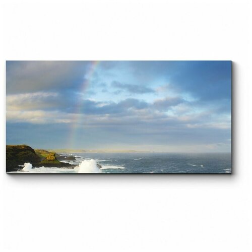 Модульная картина Морской пейзаж с радугой 70x35