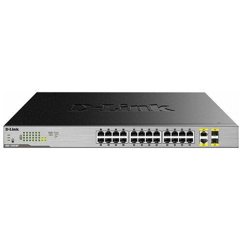 Коммутатор D-link DGS-1026MP/B1A DGS-1026MP Unmanaged Switch 24x1000Base-T PoE, 2xCombo 1000Base-T/SFP, PoE Budget 370W, metal case