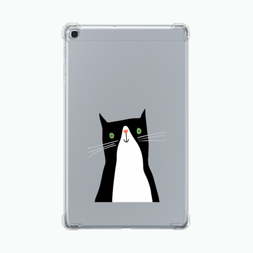 Противоударный силиконовый чехол для планшета Samsung Galaxy Tab A 10.1 T515 Черно-белый кот