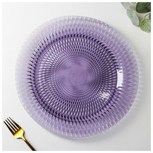 Тарелка стеклянная подстановочная Magistro «Вилеро», d=33 см, цвет фиолетовый