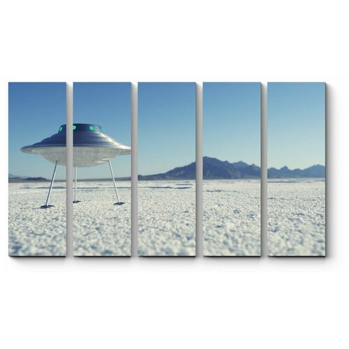 Модульная картина Летающая тарелка в пустыне 110x66