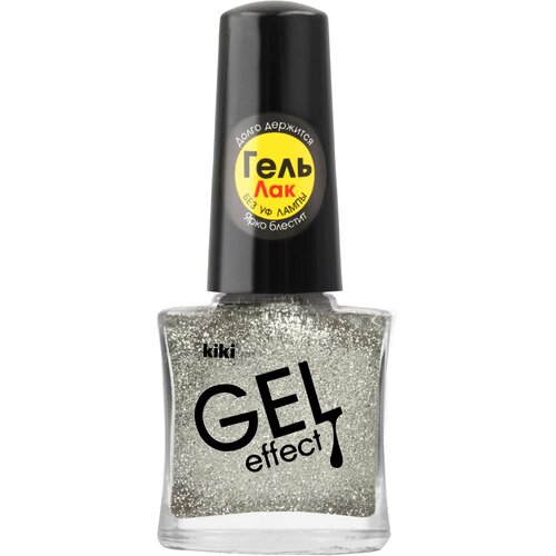 Лак для ногтей с гелевым эффектом KIKI Gel Effect 084, бледное золото, глянцевый 6 мл