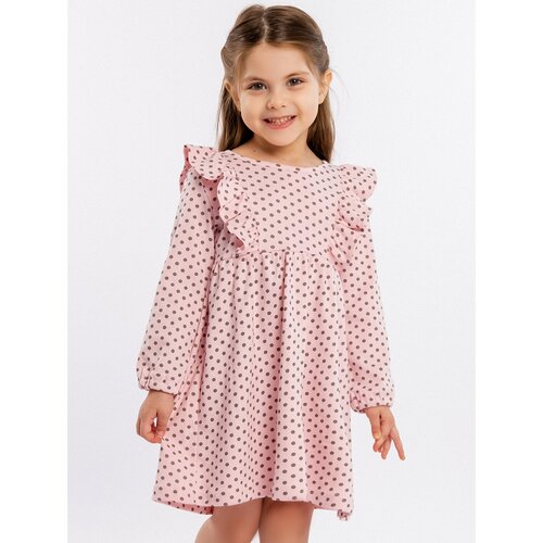 Платье YOULALA, размер 28 (92-98) 2-3 года, серый, розовый
