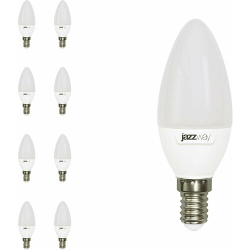 Светодиодная лампа JazzWay PLED Power 11W 3000K 950Лм E14 свеча (комплект из 8 шт)