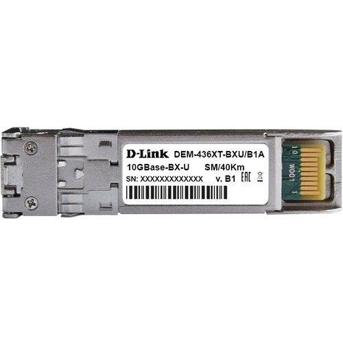 D-Link Трансивер/ 436XT-BXU/40KM WDM SFP+ Transceiver, 10GBase-ER, Simplex LC, TX: 1270nm, RX: 1330nm, Single-mode, 40KM