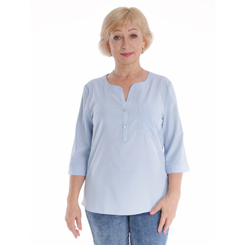 Блуза , размер 50, голубой
