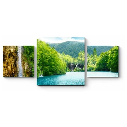 Модульная картина Водопад в лесах Хорватии 190x81